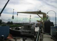 China 5T 13.5M Marine Pedestal Stiff Boom Crane 30KW 440V for Cargo Unloading for sale