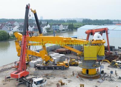 China 100 Ton Hydraulic Knuckle Boom Marine Pedestal Vessel Crane 10m Radius for sale