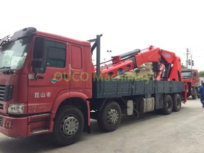 China 100T Truck Mounted Boom Crane Full Power Boom Lorry Crane 13m Radius 16.5m Hoisting Height for sale