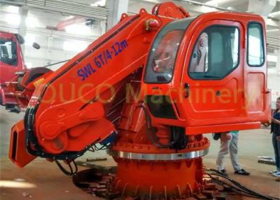 China 6T Marine Folding Knuckle Boom Hydraulic Crane 12m Working Radius 45KW Power for sale