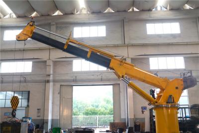 China Electro Hydraulic Marine Deck Crane 8T 15M Remote Control Telescopic Boom 75KW 440V for sale