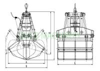 China Steel Structure Mechanical Grab Bucket Electro - Hydraulic Radio Remote Control for sale
