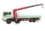 China 10TM Truck Mounted Knuckle Boom Crane Telescopic Adjustable Boom 5t Capacity for sale