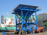China Blue Color Wheel Mounted Discharging Eco Hopper Loader / Material Hopper for sale
