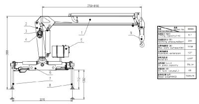 China Heavy Duty Truck Mounted Hydraulic Crane 10tm Telescopic Boom 5t Lifting Capacity for sale