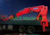 China 50tm Hydraulic Truck Mounted Knuckle Boom Crane 25 Ton Capacity Red for sale