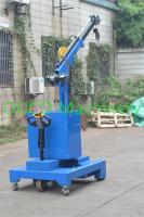 China Electric Telescopic Boom Floor Crane 450kg Capacity 270° Slewing Portable Industrial Crane for sale