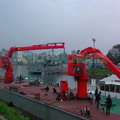 China 5T 20M Folding Boom Knuckle Crane ABS Certified Offshore Pedestal Marine Crane for sale