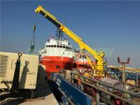 China Hydraulic Deck Pedestal Crane 1.5T 10M Telescopic Boom 360 Rotation for sale