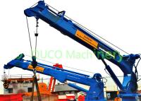 China 4T 10M Telescopic Offshore Pedestal Ship Deck Crane 45KW Hydraulic Marine Crane for sale