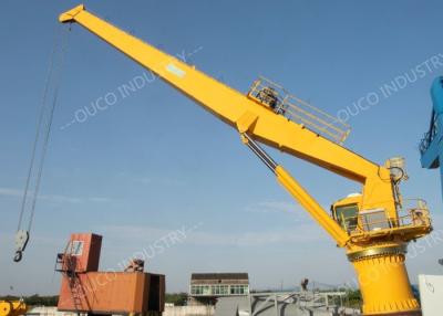China 6T18M 360 Degree Slewing Ship Deck Crane Pedestal Straight Boom 55KW for sale