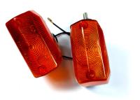 China V50 Motorcycle Turn Signal Lamp Set - 2-Piece Orange Cover White Case with 200g Weight for sale