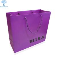 China Exhibition Purple Grey Cardboard CCNB Gift Bags With Handles Spot UV for sale