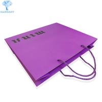 China Exhibition Purple Grey Cardboard CCNB Gift Bags With Handles Spot UV for sale
