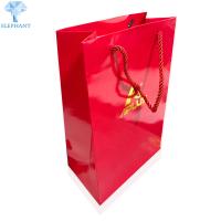 China OEM Logo Kraft Paper Shopping Bags With Handles Bulk Matt Varnish for sale