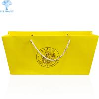 China Handmade Flat Bottom Gold Gift Bags With Handles Hot Stamping for sale