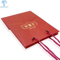 China Custom Jewelry Free Sample Wedding Door Red Paper Gift Bags With Handles for sale