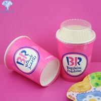 China Recyclable Kraft Ice Cream Paper Cup CMYK Printing Paper Gelato Cups for sale