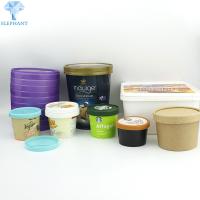 China Smoothies Ice Cream Paper Cup 5OZ 12Oz Gelato Cups And Spoons for sale