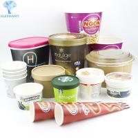 China Smoothies Ice Cream Paper Cup 5OZ 12Oz Gelato Cups And Spoons for sale