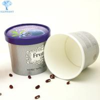 China Eco Friendly Ice Cream Paper Cup Bowl Shape Embossing Varnishing for sale