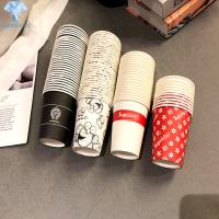 China 12oz Ripple Custom Disposable Coffee Cups Embossing UV Coating for sale