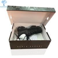 China Kraft Packaging Black Shoe Corrugated Shipping Boxes Customized Printed Logo for sale