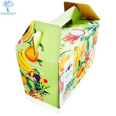 China OEM ODM Logo Triple Wall Corrugated Boxes With Handle Fruit Packing for sale