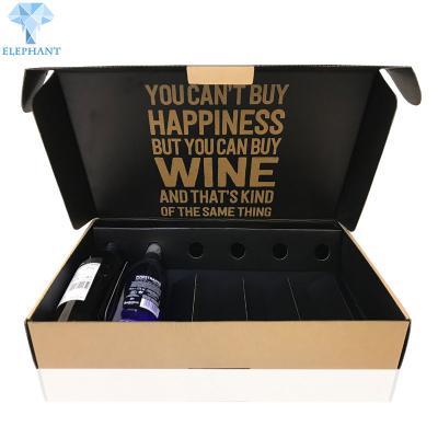 China 21cm×16cm×11cm Corrugated Shipping Boxes 6 Bottle Wine Shipping for sale