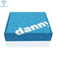 China Ear Lock Blue Colored Corrugated Mailing Boxes 3 Ply 5 Ply for sale