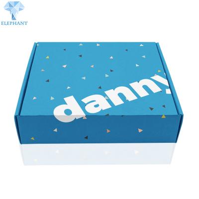 China Ear Lock Blue Colored Corrugated Mailing Boxes 3 Ply 5 Ply for sale
