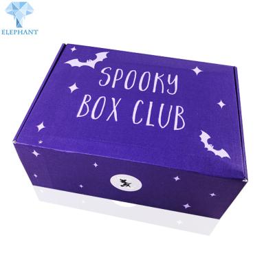 China Custom Printing Environmentally Recyclable Violet Colour Clothes Corrugated Mailer Boxes for sale
