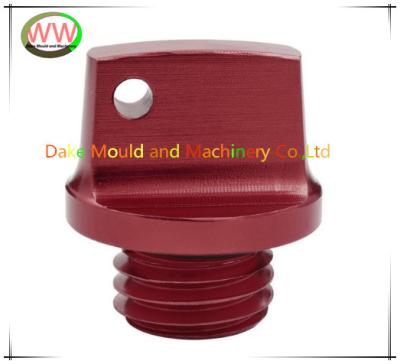 China Aluminum 7075 T6 CNC Machined Rear Brake Reservoir Cap Red Anodized 28mm for sale