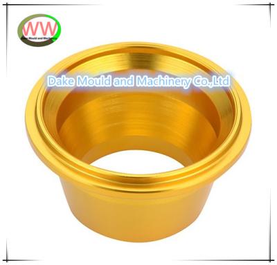 China CNC Machined Aluminum 6061 T6 Bushing Gold Red Anodized High Precision 0.002mm Tolerance for sale