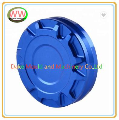 China Aluminum 7075 6082 Brake Reservoir Cap CNC Machined Blue Anodized 30x60x90mm for sale