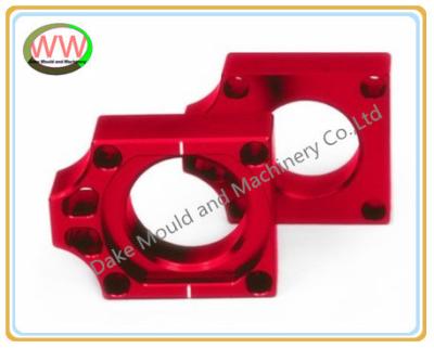 China Precision CNC Machined Aluminum Rear Axle Blocks Chain Adjuster with Black Red Anodizing for sale