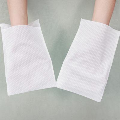 China White Disposable Non Woven Gloves Spunlace Fabric Disposable Wash Gloves for sale