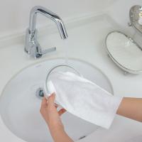 China White Disposable Non Woven Gloves Spunlace Fabric Disposable Wash Gloves for sale