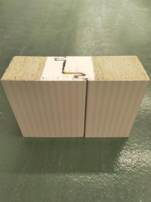 China PU Sealing Mineral Wool Rockwool Sandwich Panel 100kg/m3 Density 1000mm Width Fireproof Insulation for sale
