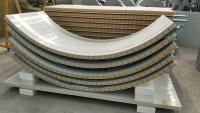 China Round Sandwich Panel Corner Outside PUF Partition Wall Panel with 6 Million m² Annual Capacity and CE Certification for sale