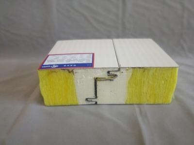 China CE Certified Glass Wool Sandwich Panel 50-200mm Thickness with 0.23-0.75 W/m²K Thermal Conductivity for Industrial Roofing for sale