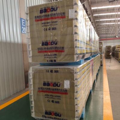 China Custom Rockwool Acoustic Insulation Sandwich Panel 1000mm Width with 20-25dB Soundproof Rating for Industrial Walls for sale