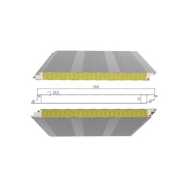 China Fireproof Rockwool Sandwich Panel 50-200mm Thickness for Construction Insulation with 0.23-0.75 W/m²K Thermal Conductivity for sale