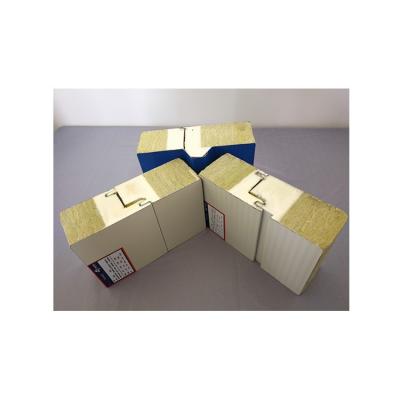 China Rockwool Sandwich Panel Wall 1000mm Width with PU Polyurethane Edge - Fireproof Insulation Material 50-200mm Thickness for sale