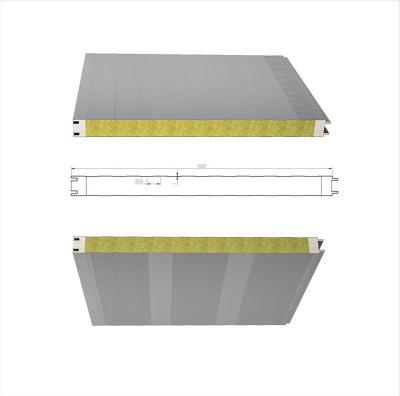 China Waterproof Rockwool Insulated Sandwich Panel 50-200mm Thickness with B1 Fire Rating for Industrial Buildings for sale