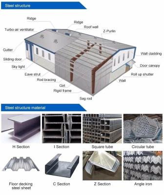 China Lightweight Prefab Steel Structure Warehouse Building 10000sqm Industrial Workshop Hall for sale