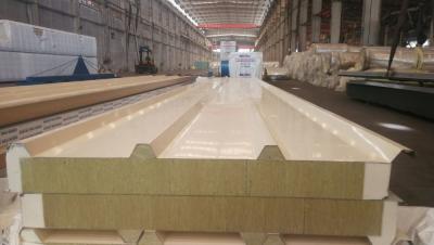 China Fireproof Rockwool Sandwich Panel 1000mm Width 50-200mm Thickness Soundproof Waterproof Insulation for sale