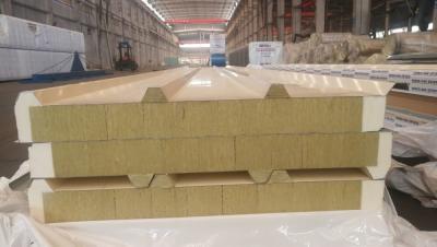 China Rockwool Sandwich Panel Fireproof Heat Insulation 50-200mm Thickness for Roof Wall for sale