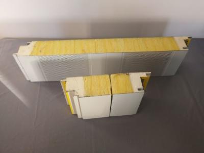 China Fireproof Insulated PUF 25mm Sandwich Panel with PU Rockwool - 35-41dB Sound Insulation, CE Certified for sale
