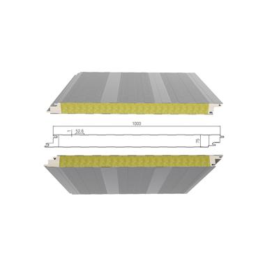 China 100mm Rockwool Sandwich Panel for Wall and Roof Building with PU Edge for sale
